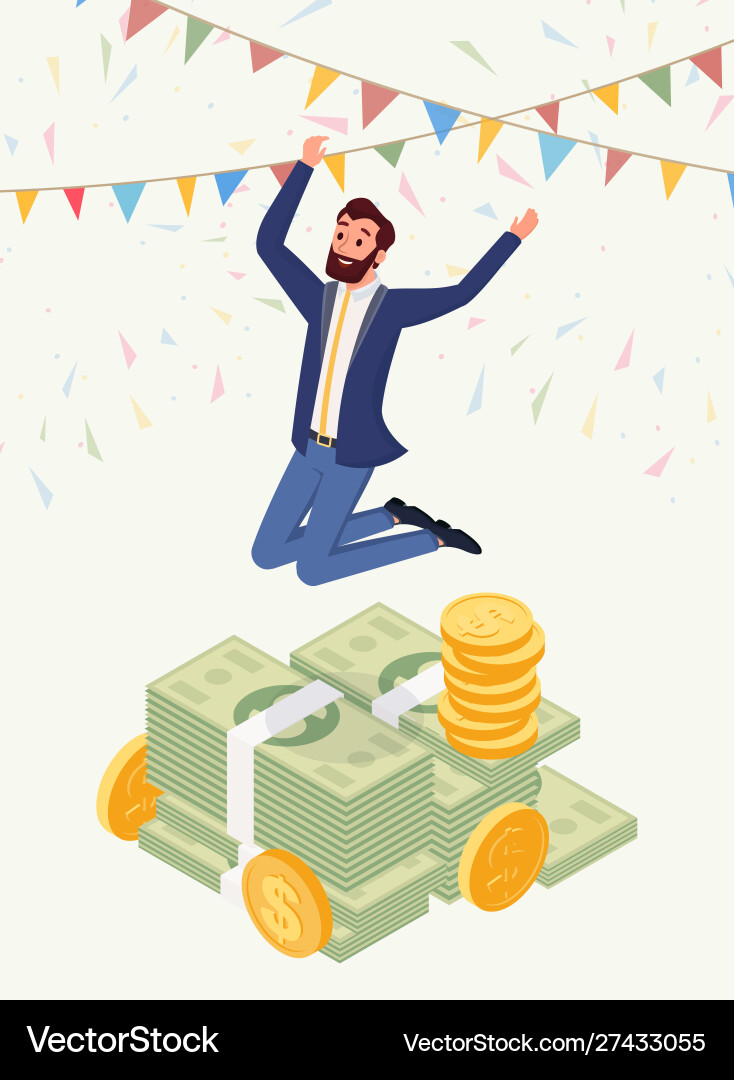 Successful male millionaire character Royalty Free Vector