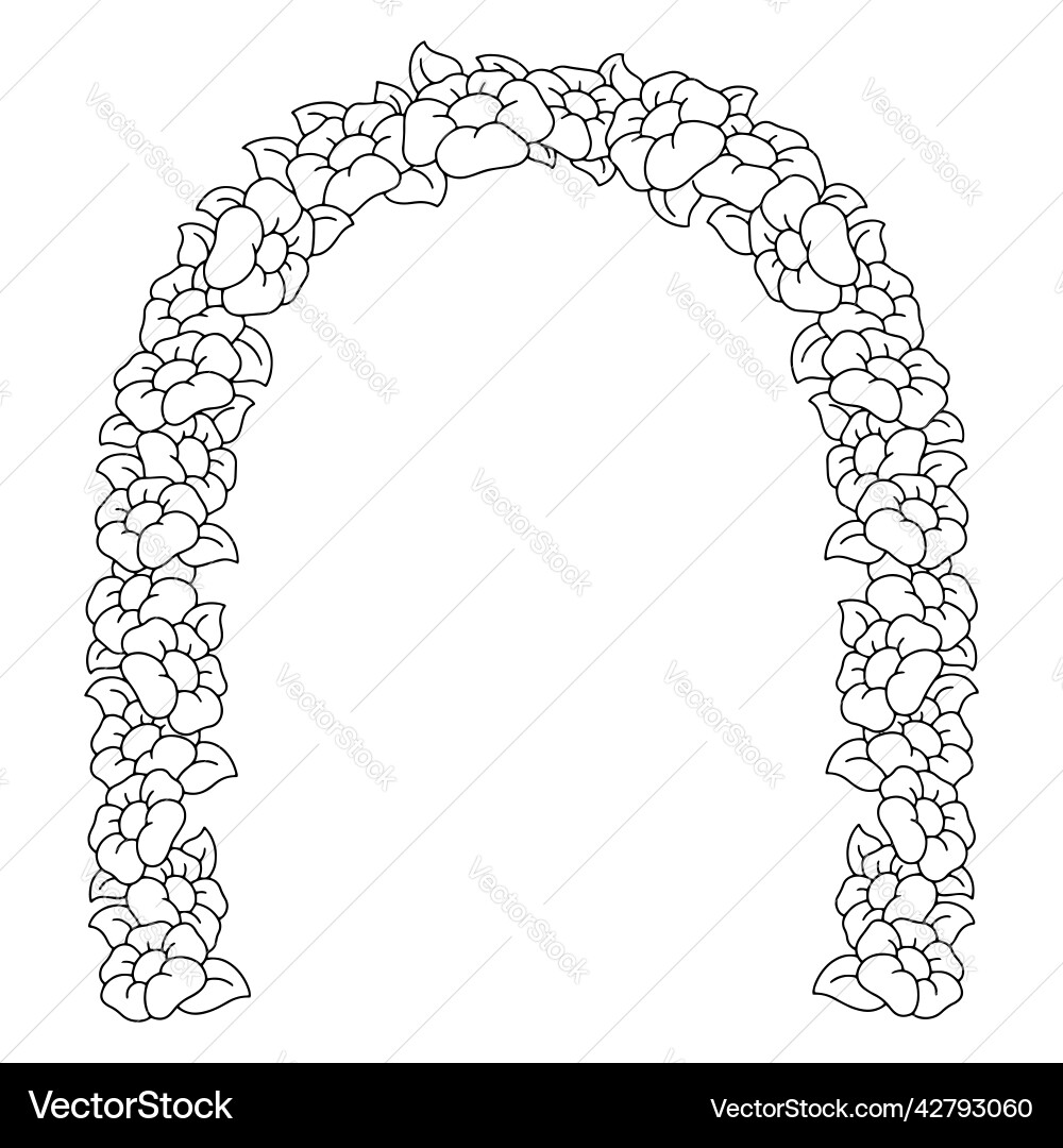 Beautiful flower frame coloring page design Vector Image