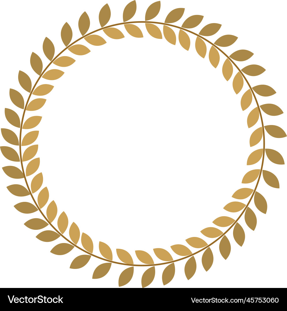 Circular golden wreath crown Royalty Free Vector Image