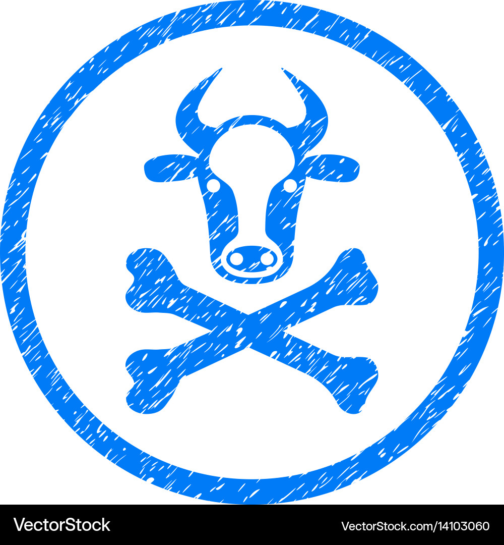 Cow death rounded grainy icon Royalty Free Vector Image