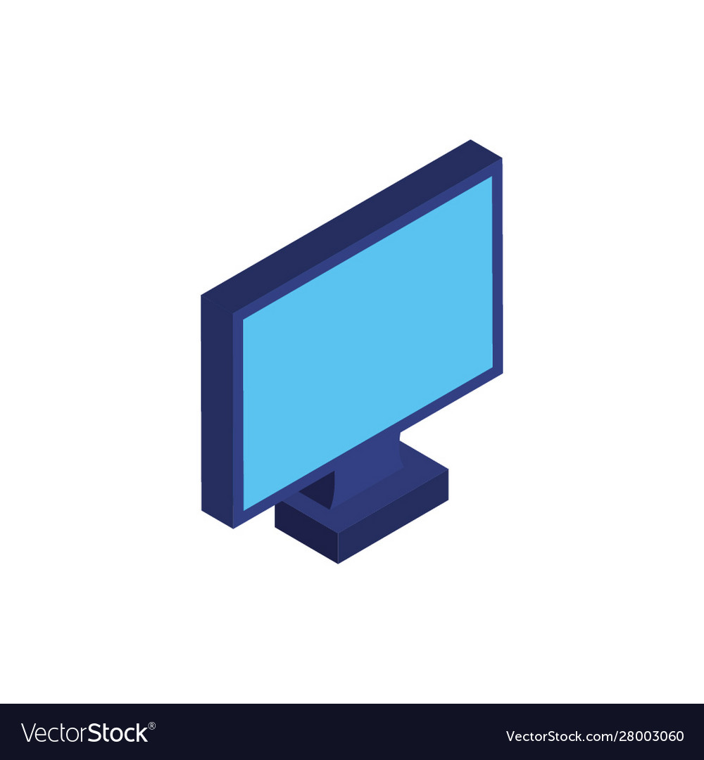 Desktop computer device isolated icon Royalty Free Vector