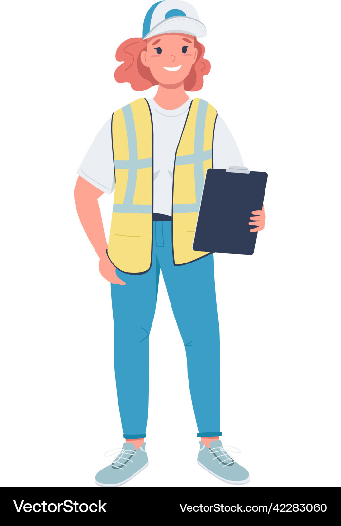 Female supervisor semi flat color character Vector Image