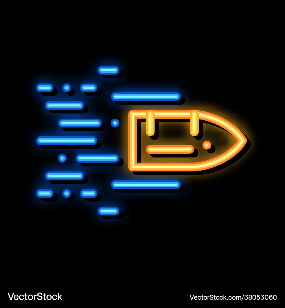 Flying bullet neon glow icon Royalty Free Vector Image