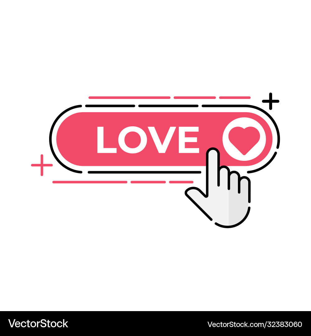 Love button icon for social media Royalty Free Vector Image