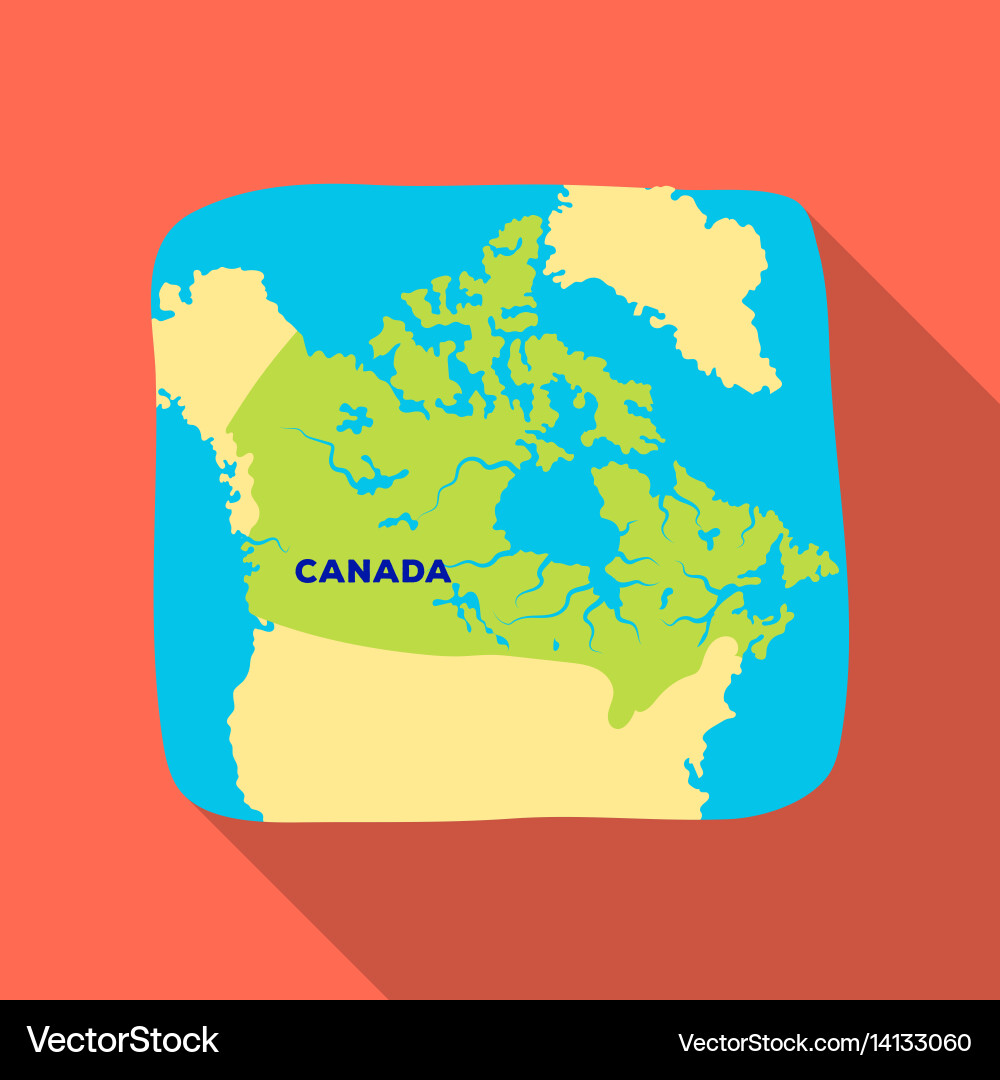 Map of canada single icon in flat style Royalty Free Vector