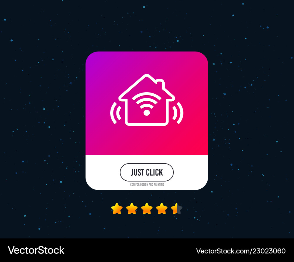 Smart home sign icon house button Royalty Free Vector Image