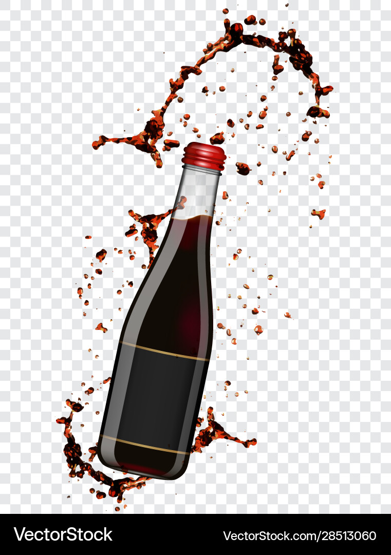 Soya sauce splash drops on transparent background Vector Image