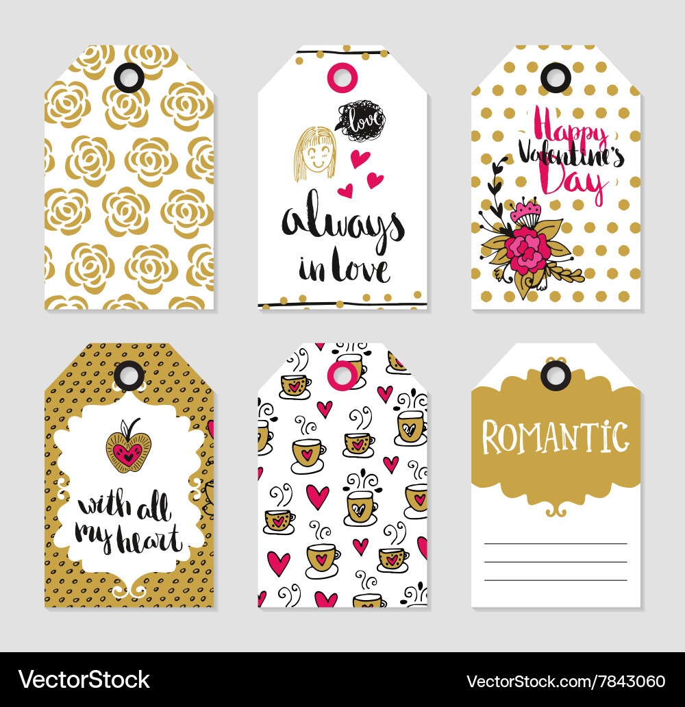Tags set of love theme Royalty Free Vector Image