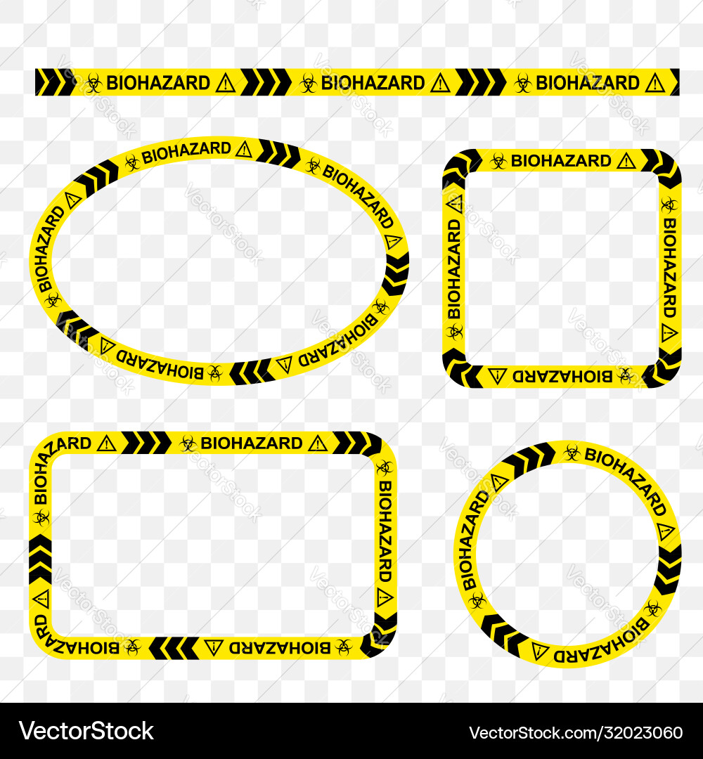 Template - frame - police line - biohazard 01b Vector Image