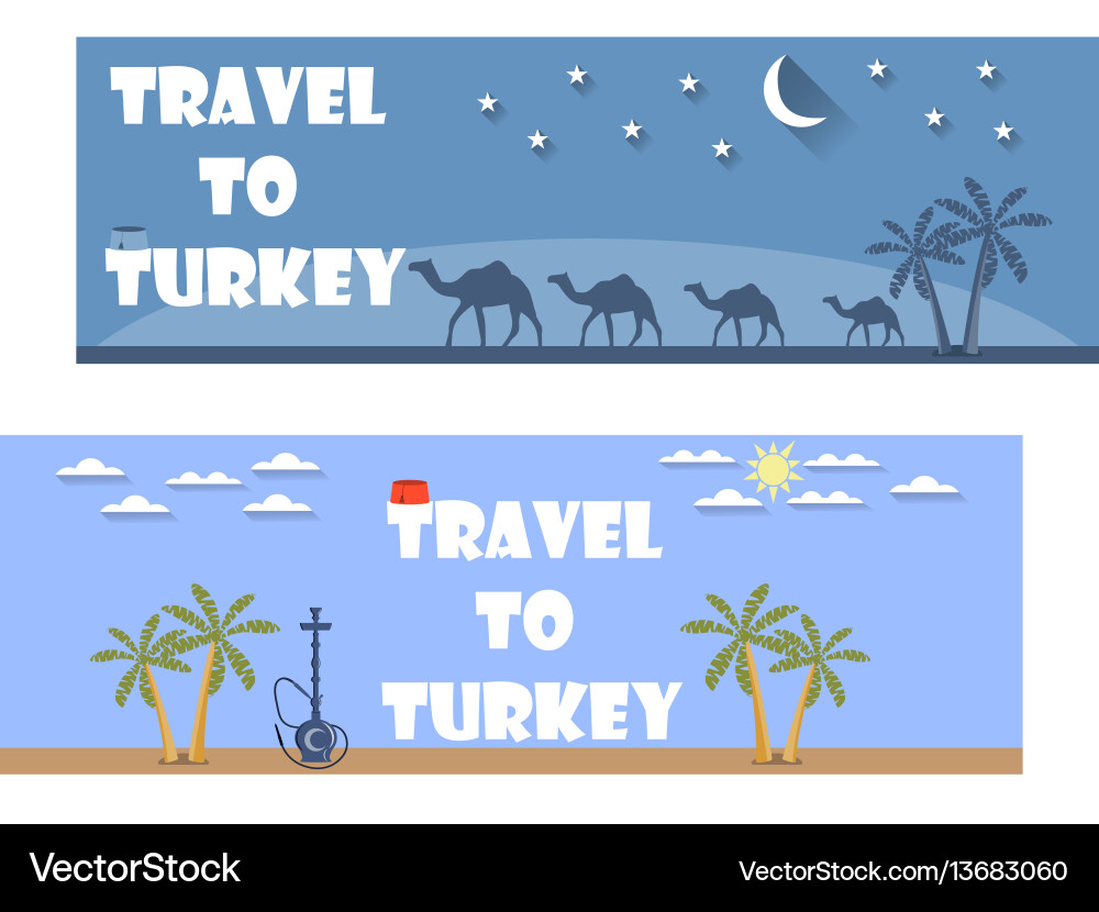 Welcome to turkey banner in a flat style Vector Image