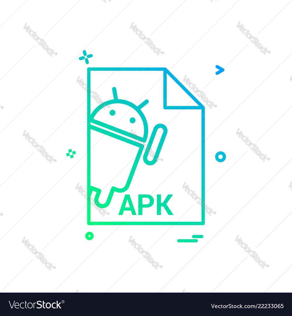 Apk file extension format icon design Royalty Free Vector Apk file extension format icon design Royalty Free Vector