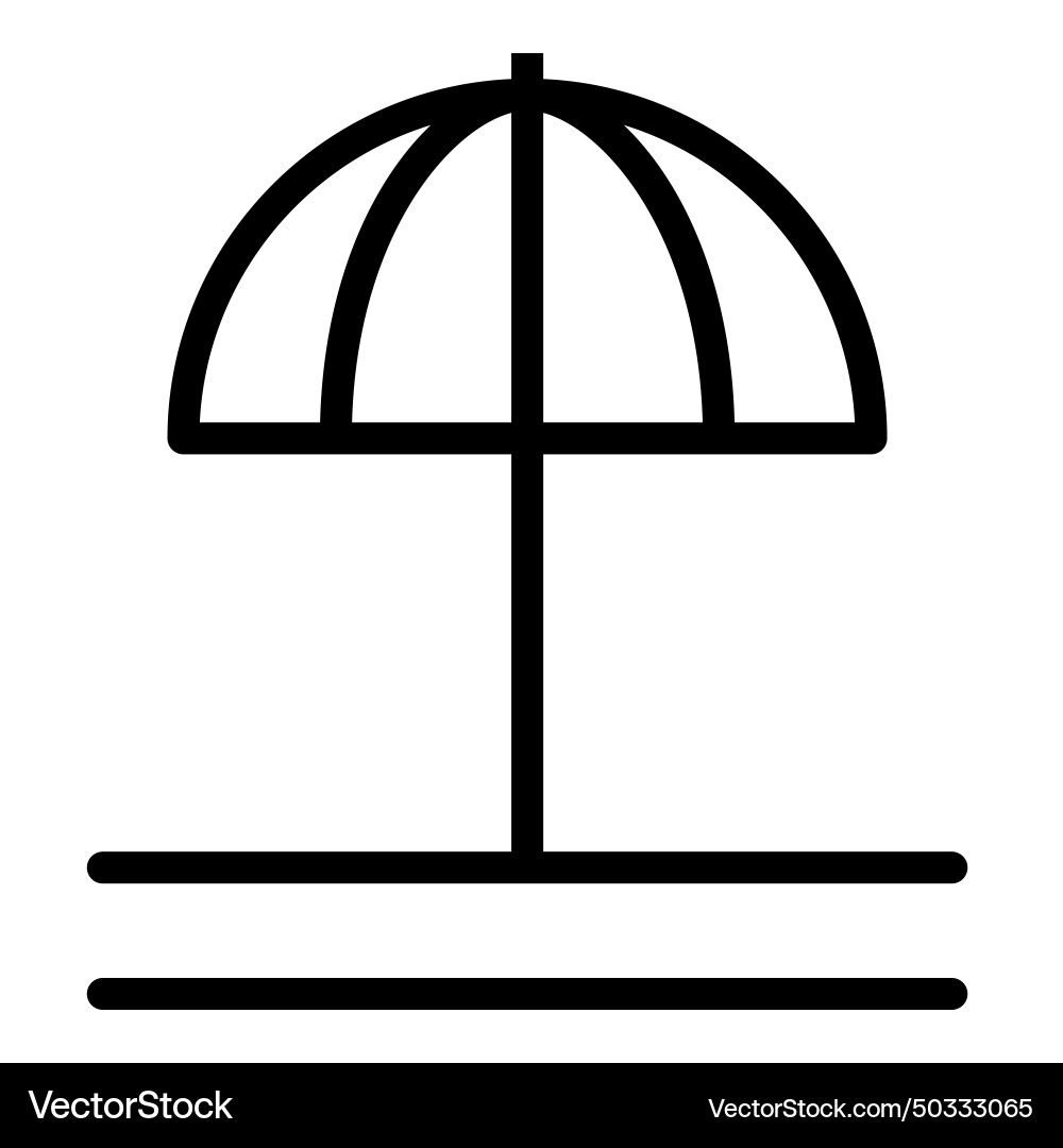Beach umbrella tent flat icon isolated on white Vector Image