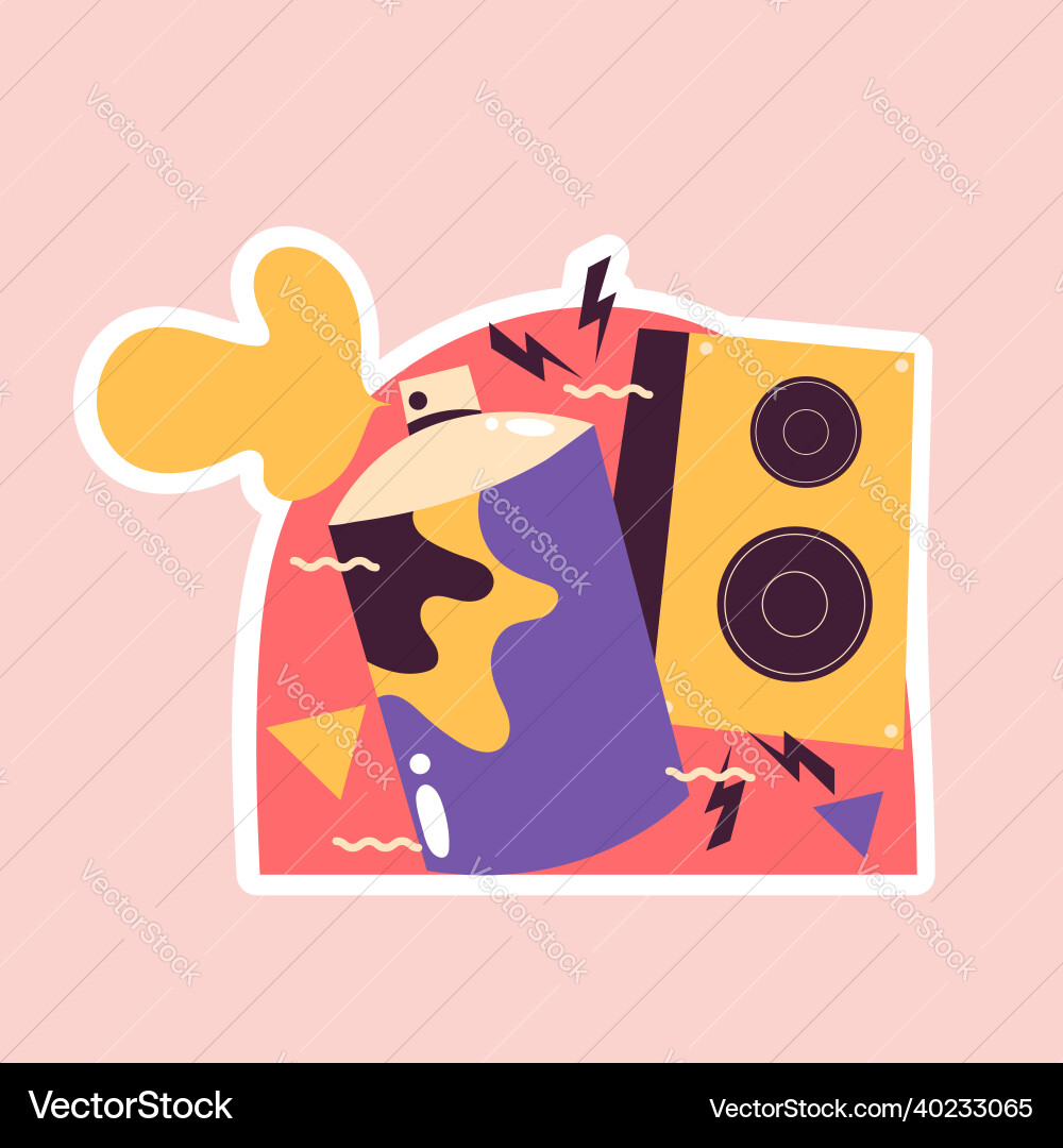Colorful hip hop sticker flat design Royalty Free Vector