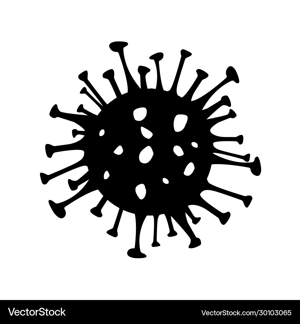 Coronavirus black icon 2019-ncov bacteria Vector Image