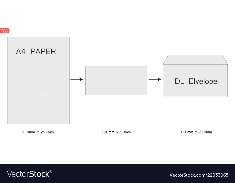 Envelope Dl Size Stamp Black Isolated Royalty Free Vector