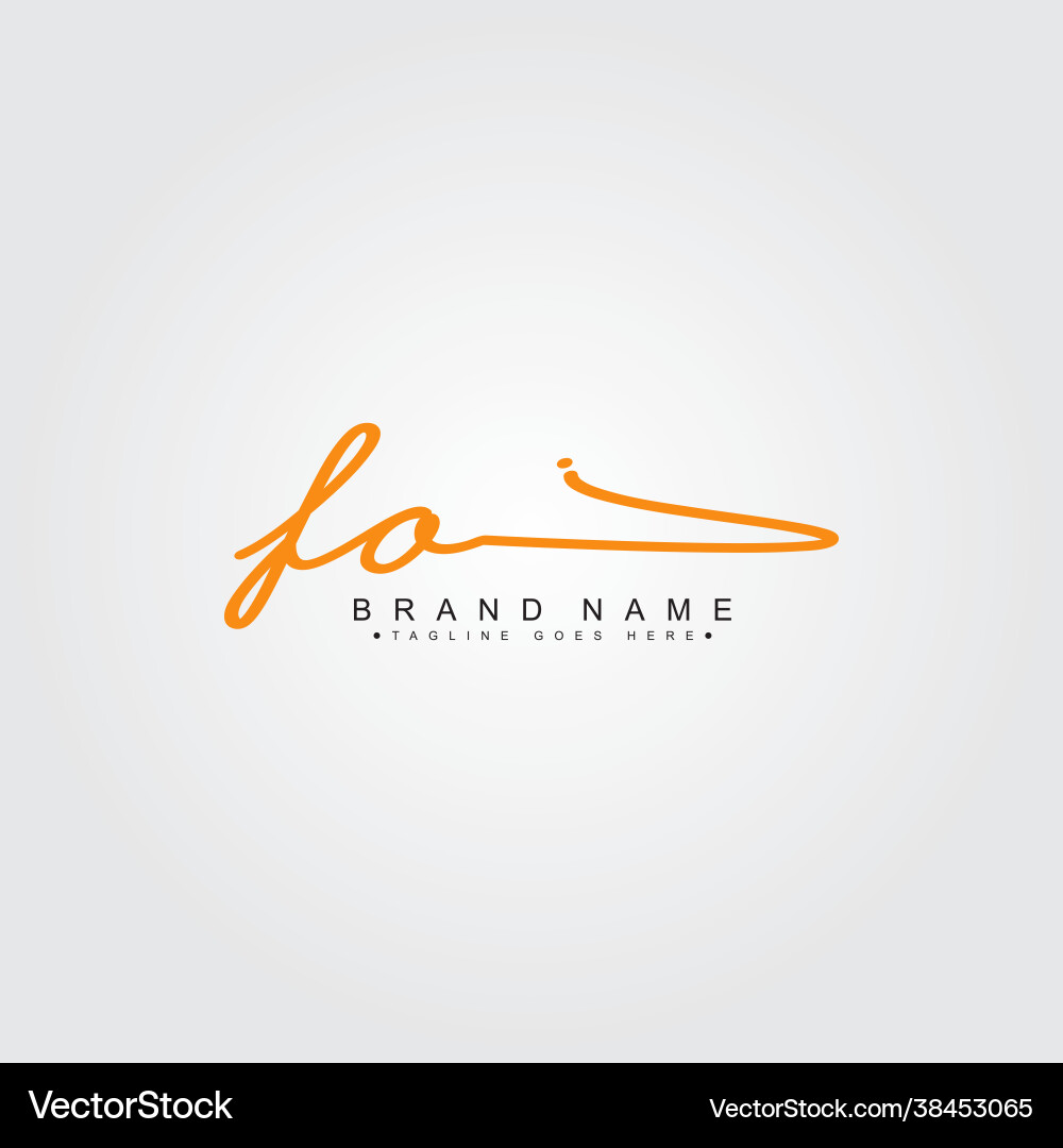 Initial letter fo logo - handwritten signature Vector Image