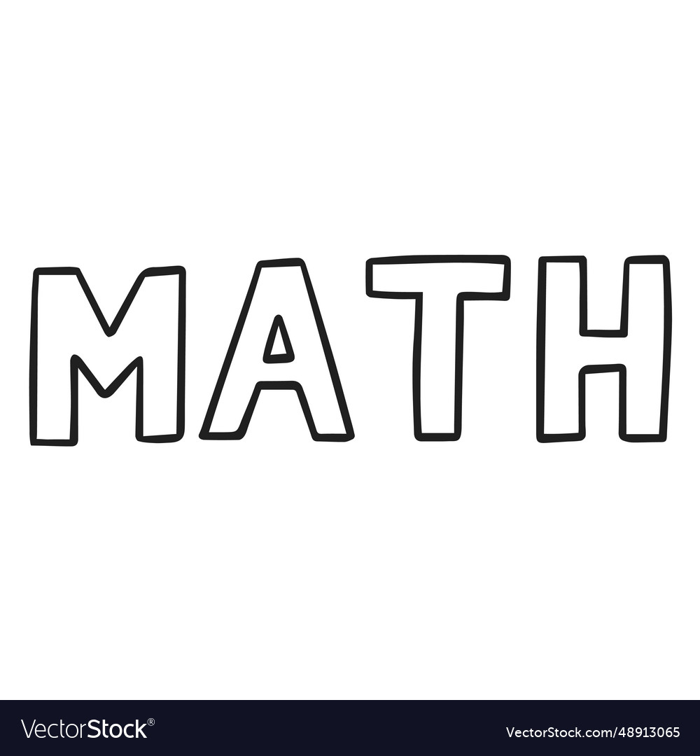 Math subject stroke Royalty Free Vector Image - VectorStock