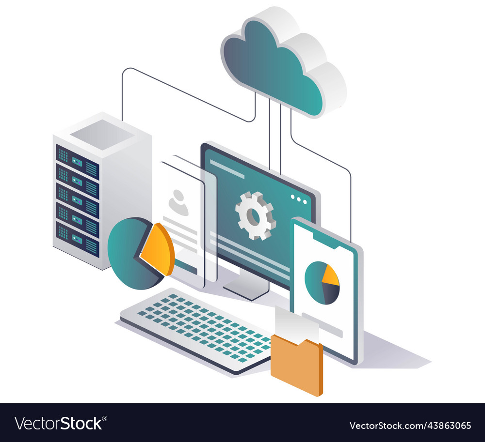 Server and cloud computer network Royalty Free Vector Image