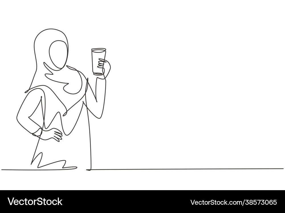 Single one line drawing portrait happy young Vector Image
