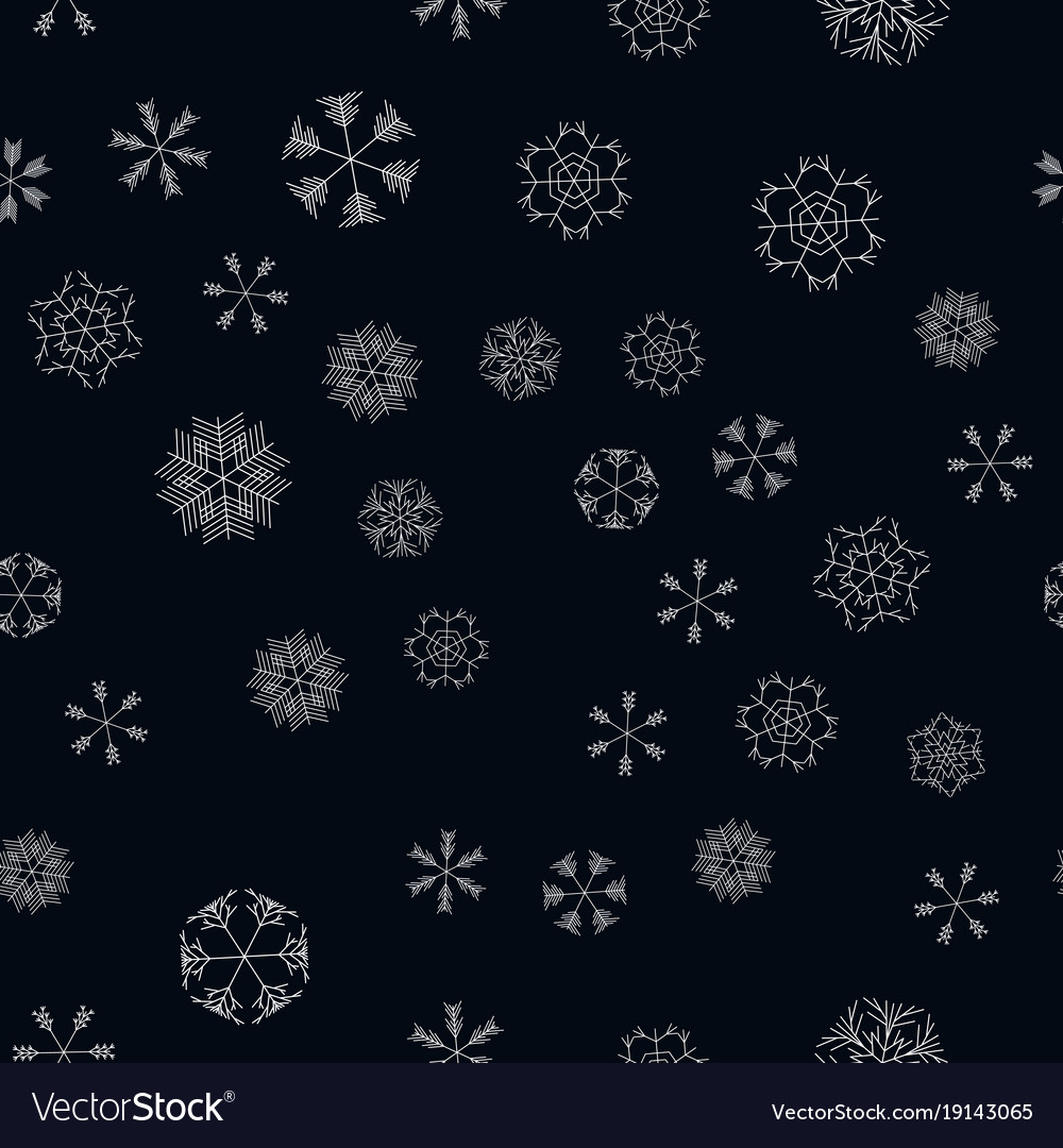Snowflakes seamless pattern Royalty Free Vector Image
