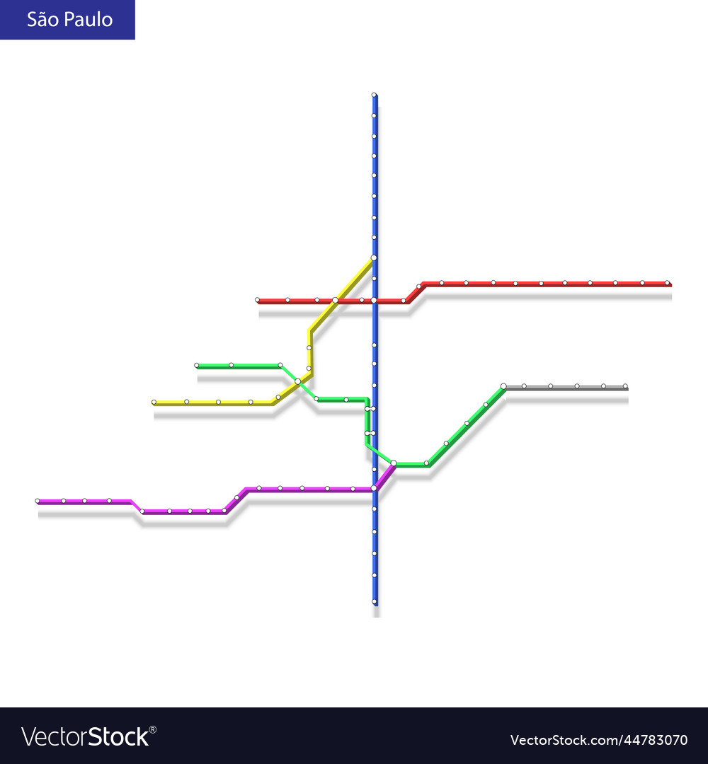 3d isometric map of the sao paulo metro subway Vector Image