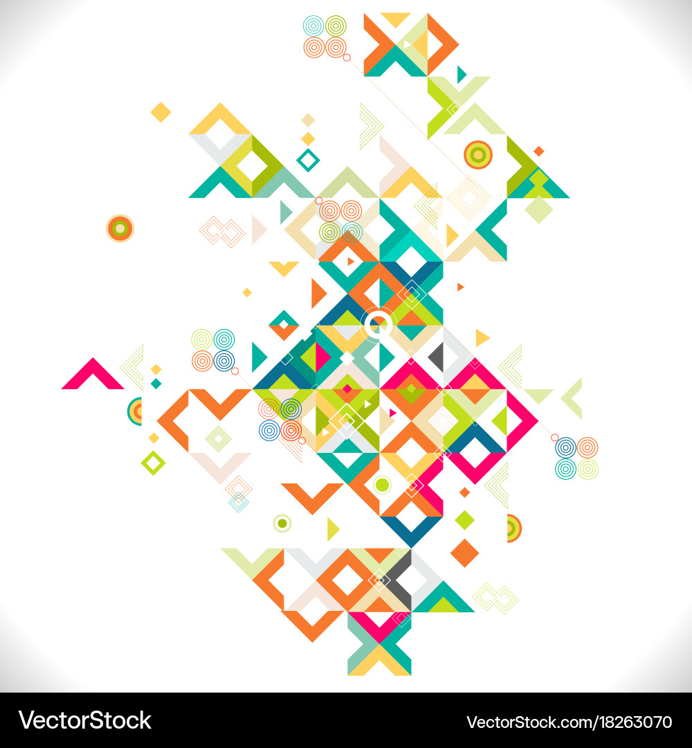 Abstract colorful and creative mix geometrical Vector Image