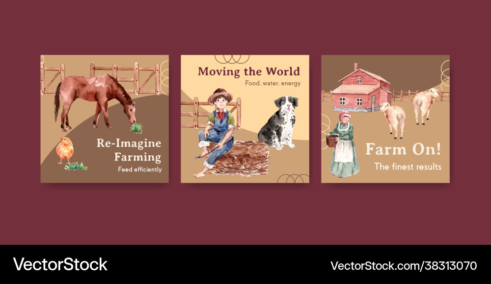 Ads template with farm organic concept design Vector Image