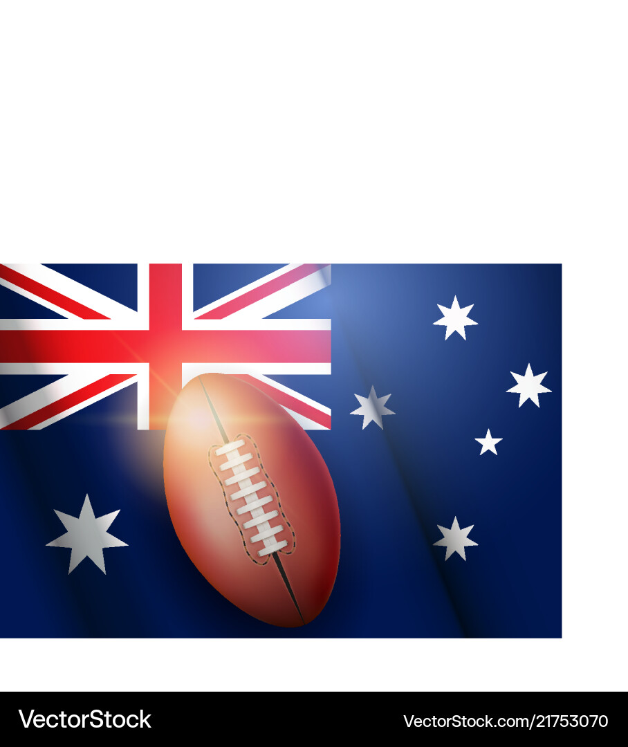 Afl ball and australian flag Royalty Free Vector Image