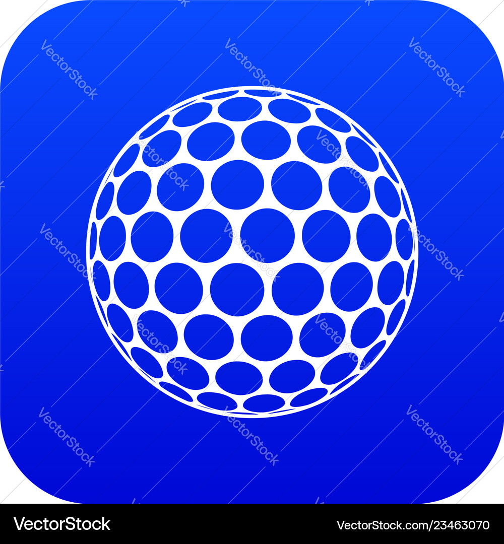 Black and white golf ball icon digital blue Vector Image