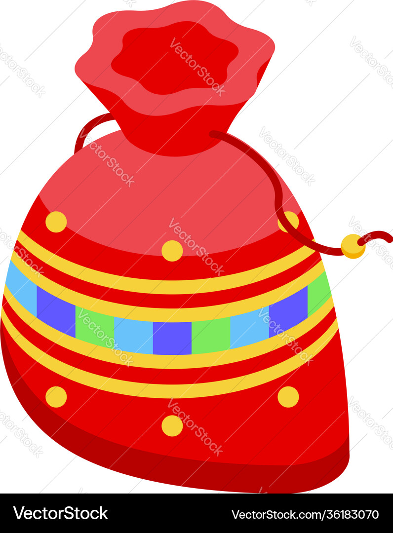 Charm lucky bag icon isometric style Royalty Free Vector