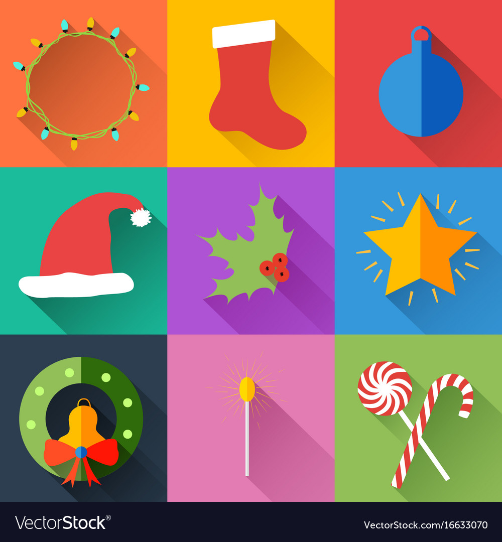 Christmas icons set Royalty Free Vector Image - VectorStock