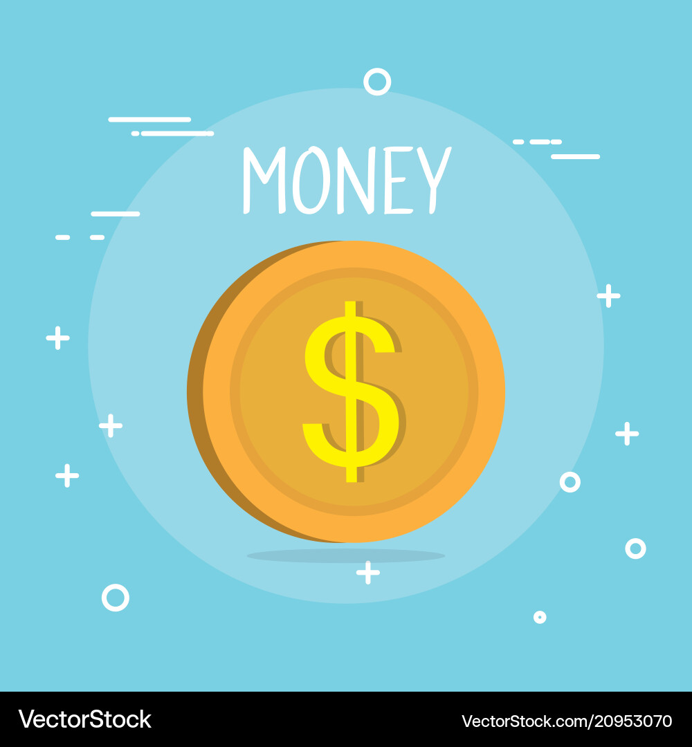 Coins money isolated icon Royalty Free Vector Image