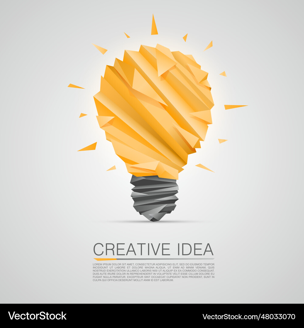 Creative idea of origami lamp Royalty Free Vector Image