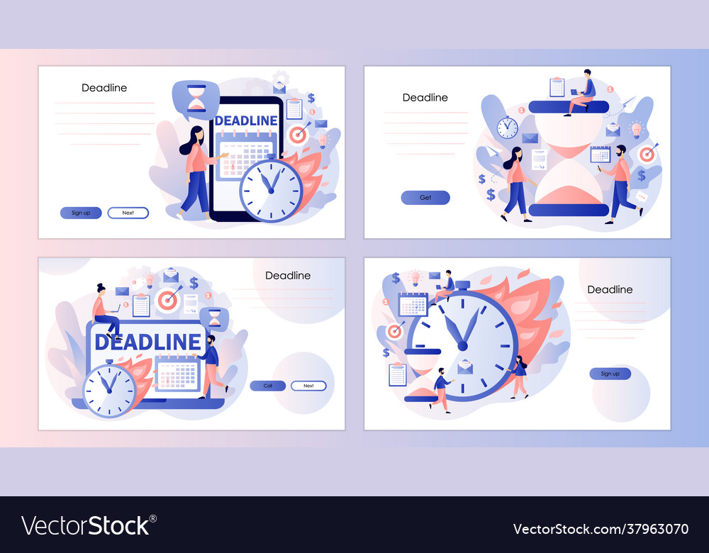 Deadline concept time management productivity Vector Image