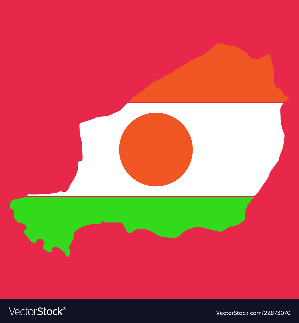 Detailed of a map niger with flag eps10 Royalty Free Vector