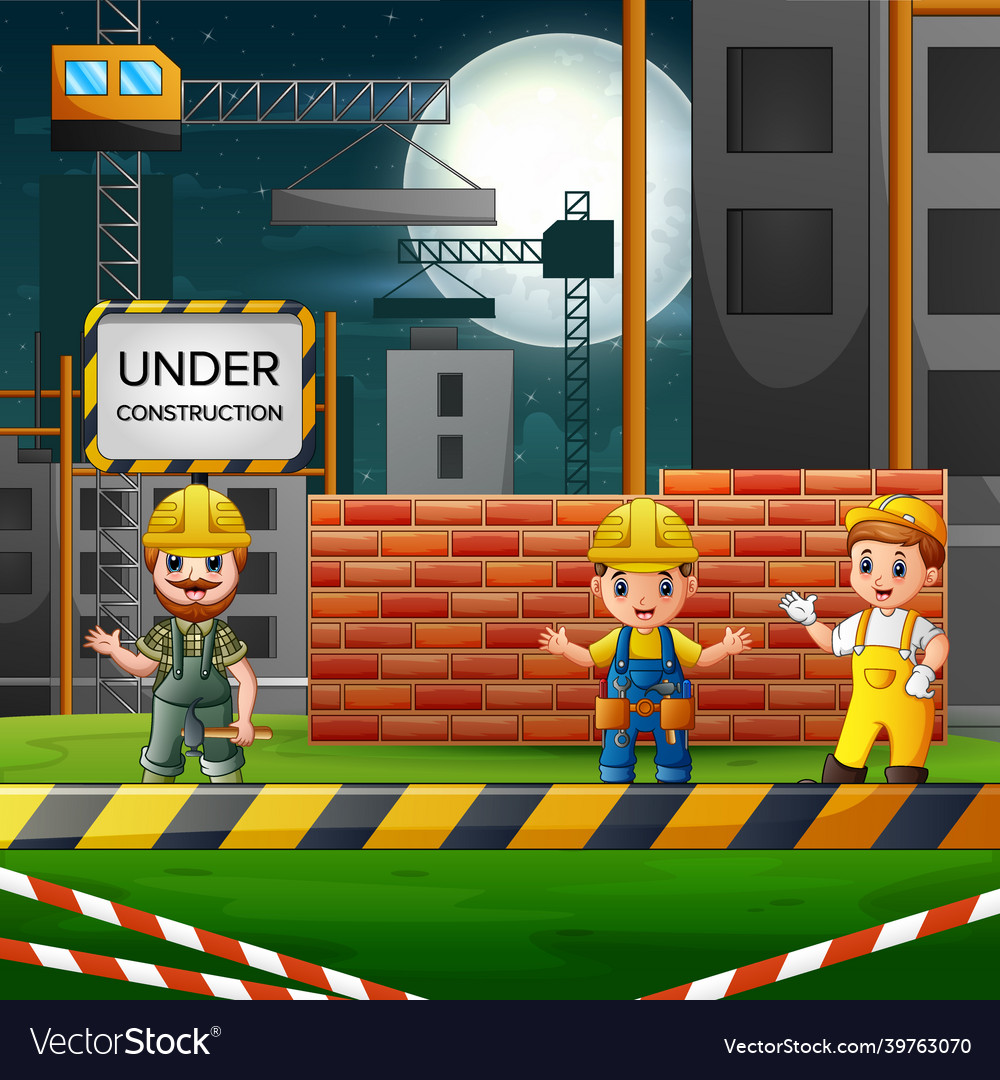 Engineer and construction worker Royalty Free Vector Image