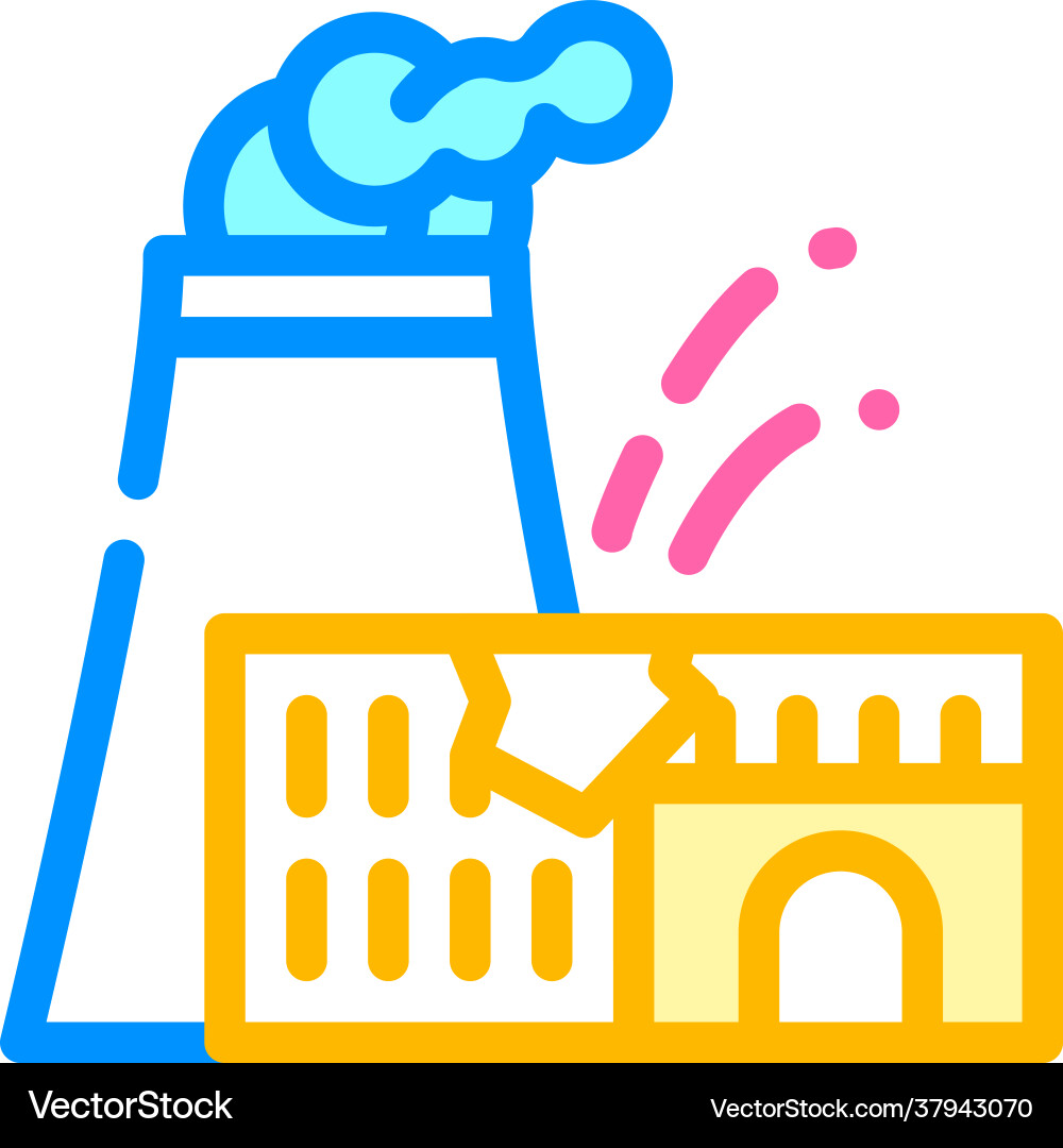 Explosion at nuclear power plant disaster color Vector Image