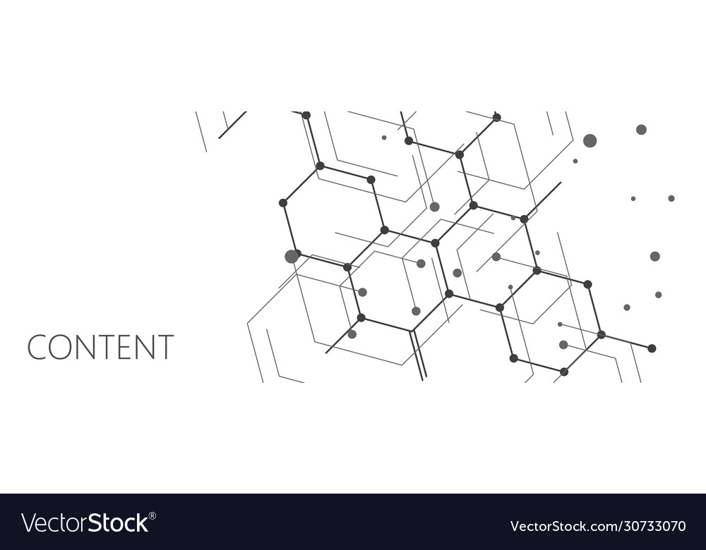 Geometric lines and dots pattern modern hexagons Vector Image