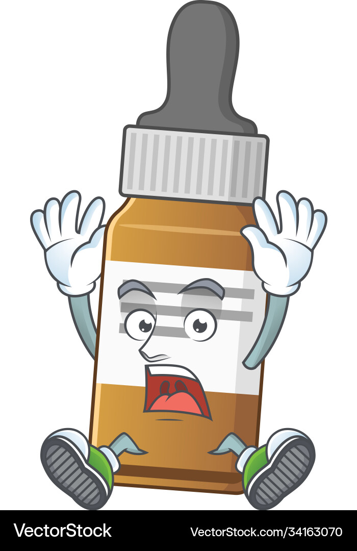 Liquid bottle cartoon character design showing Vector Image