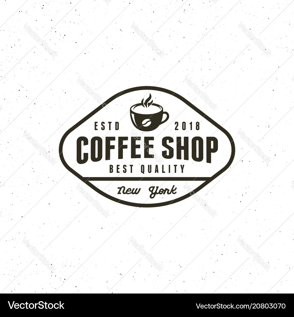 Modern vintage coffee shop label Royalty Free Vector Image