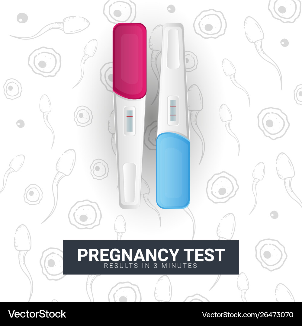 Pregnancy test banner with hand draw background Vector Image