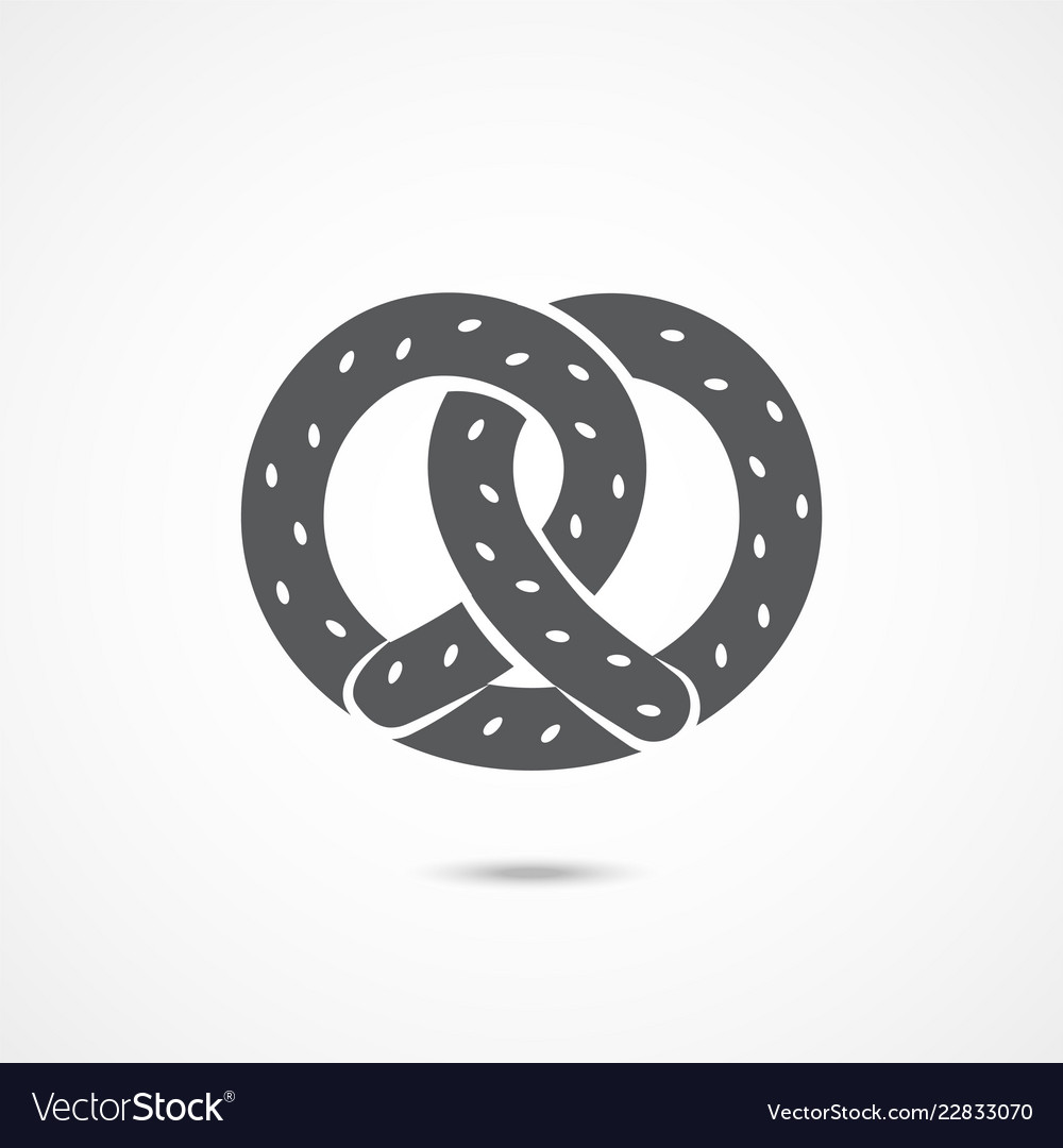Pretzel Flat Icon Royalty Free Vector Image Vectorstock