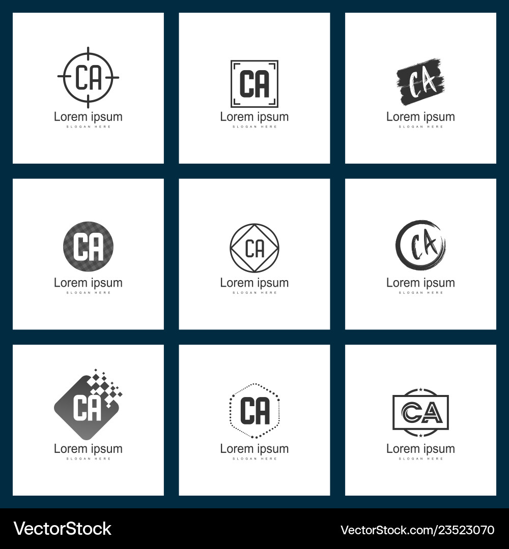 Set of letter logo initial ca template design Vector Image