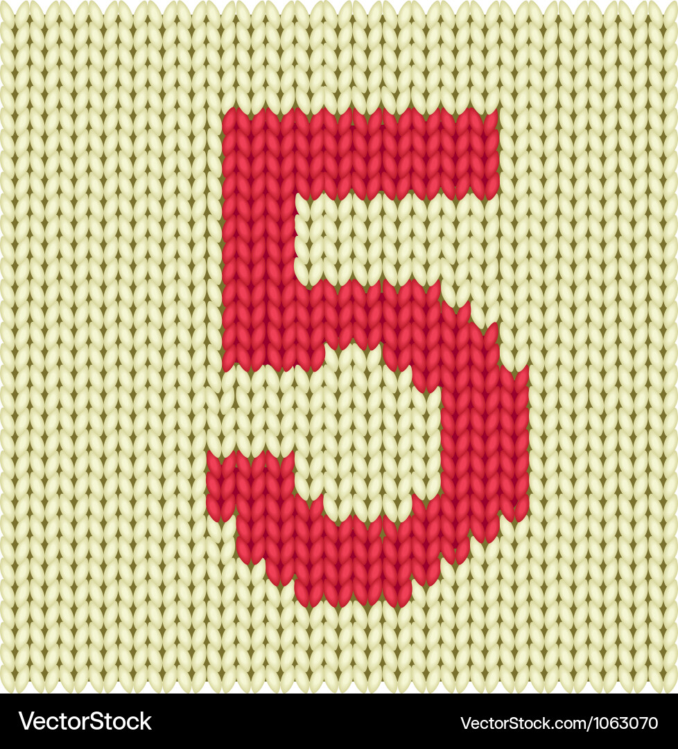 Silhouette of woven number Royalty Free Vector Image