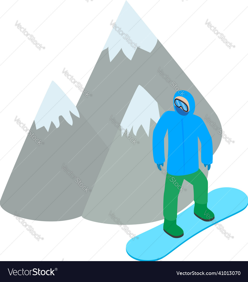 Snowboarder icon isometric sportsman Royalty Free Vector