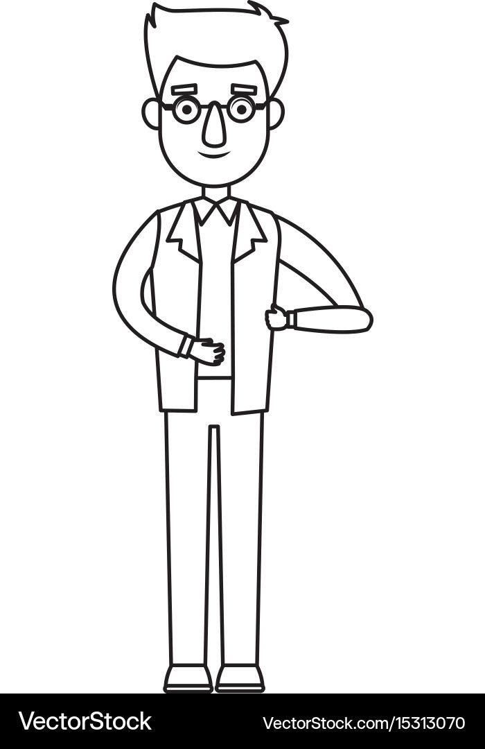 Standing man business character professional Vector Image