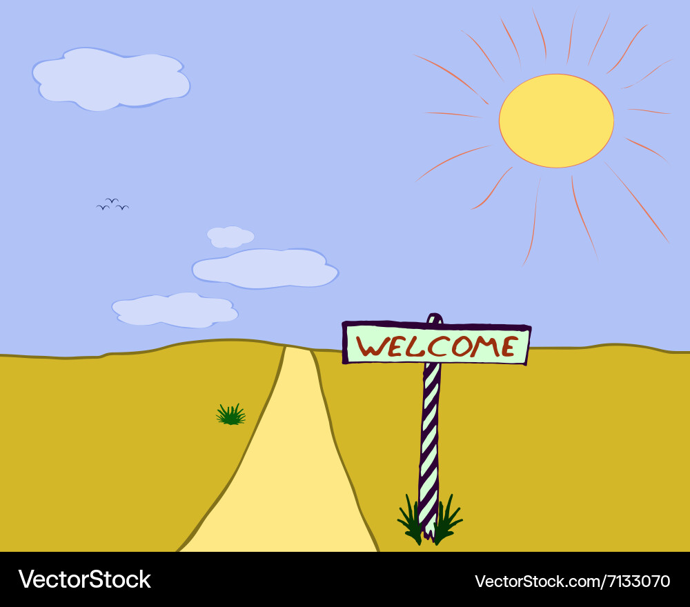 Welcome to the desert Royalty Free Vector Image