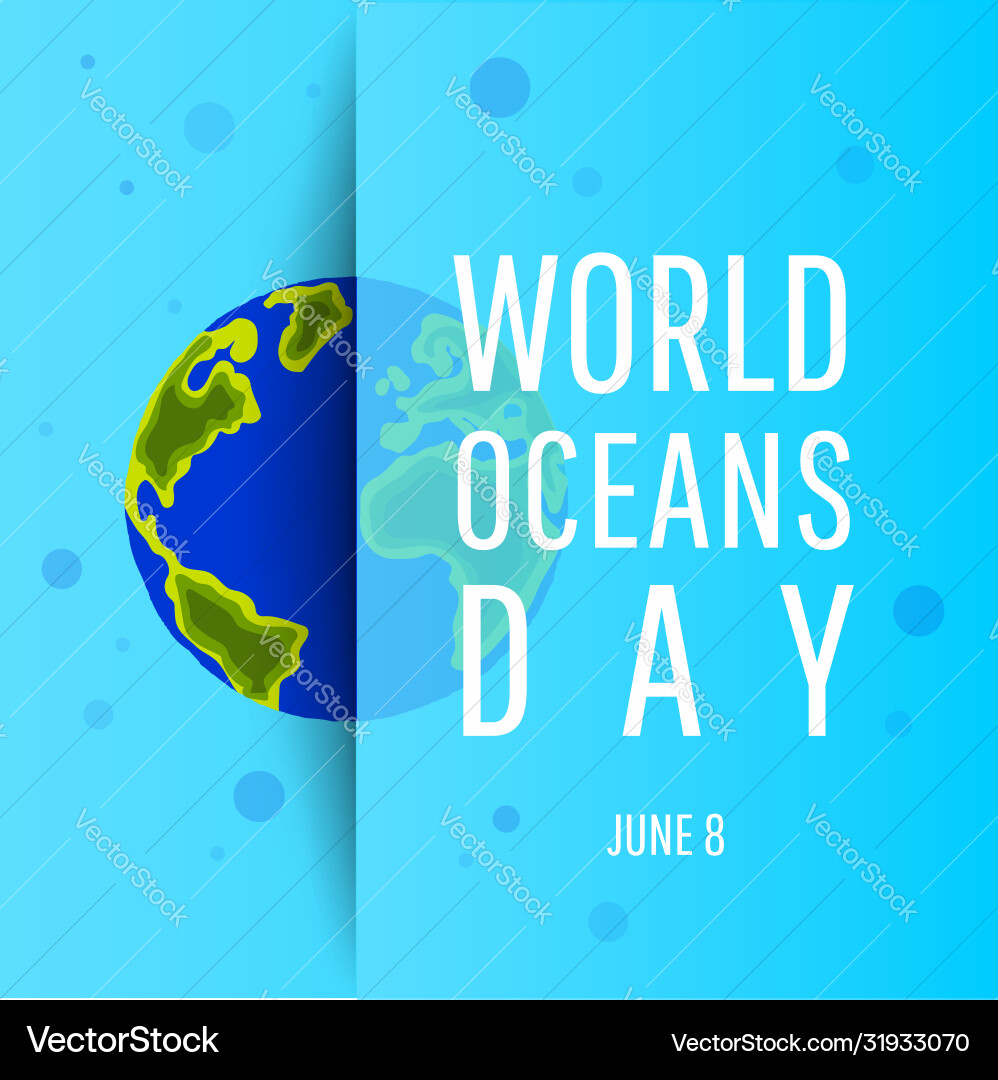 World ocean day earth concept save our planet Vector Image