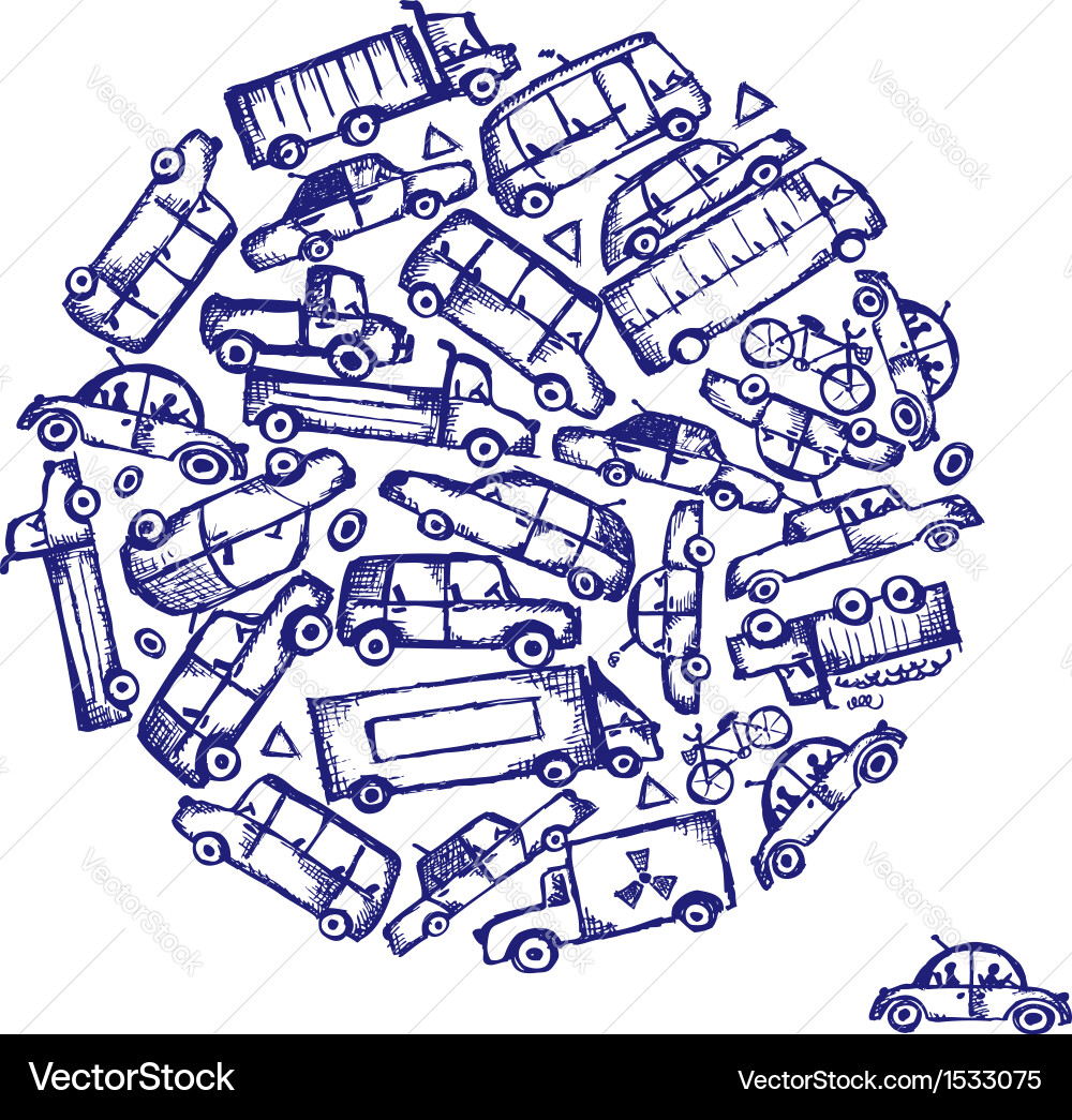 Cars collection frame for your design Royalty Free Vector