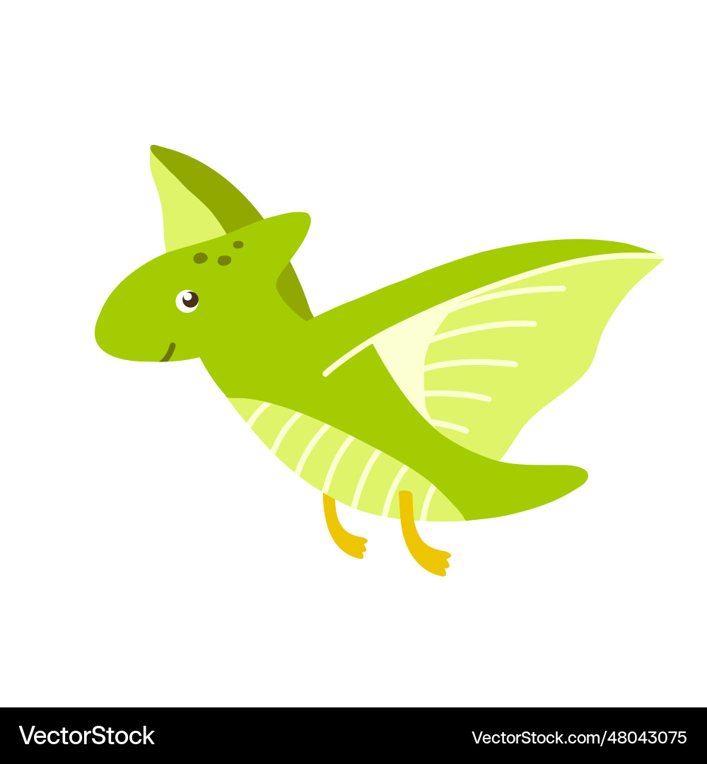 Cute little baby dinosaur pterodactyl Royalty Free Vector